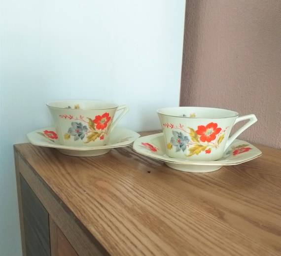 Vintage Czech VICTORIA Porcelain Tea Set 2 Czechoslovakia | Etsy