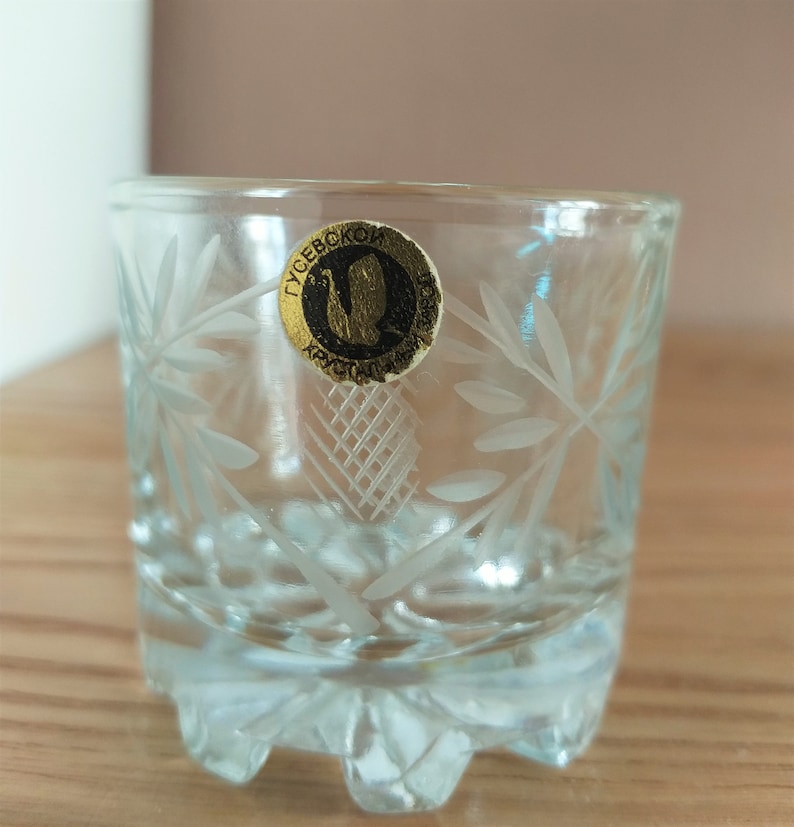 Vintage CRYSTAL GOOSE Glass Factory Crystal Schnapps Glasses - Etsy
