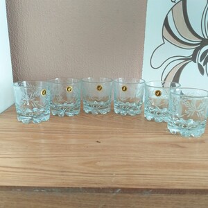 Vintage CRYSTAL GOOSE Glass Factory Crystal Glasses Set 6, USSR, 1970s ...
