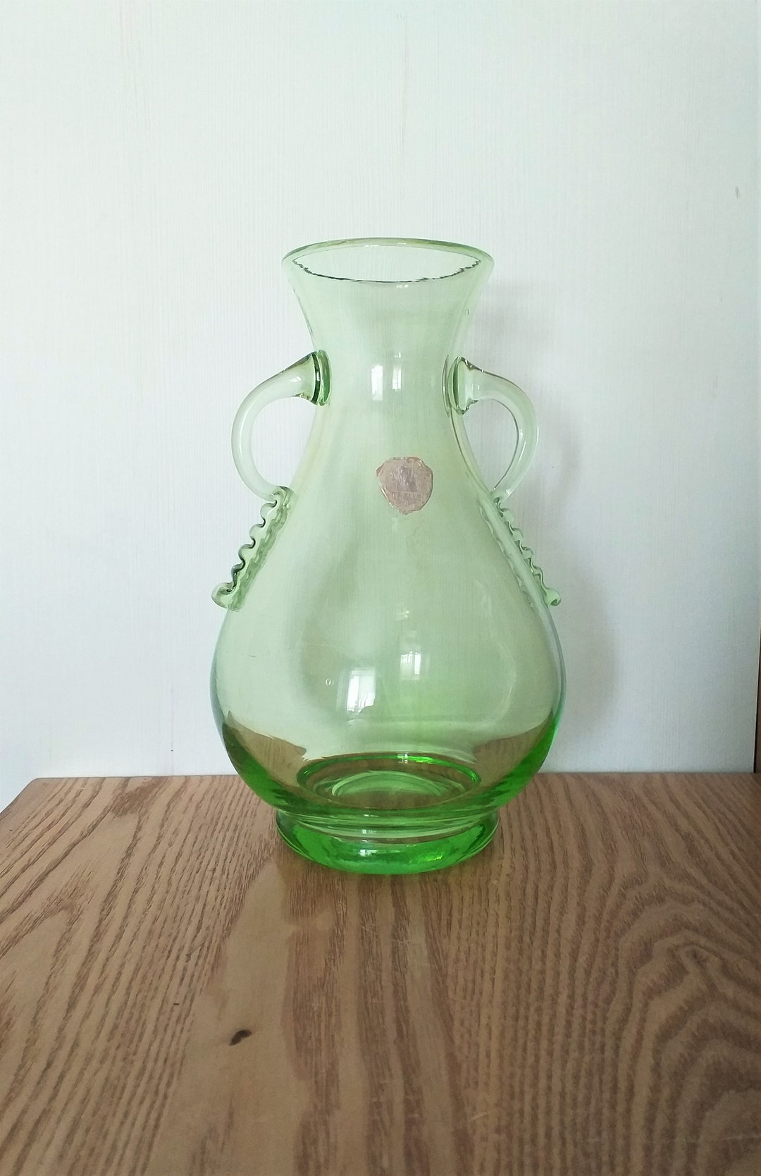 Vintage TRELLEBORG Green Glass Vase, Sweden, 1930s - Etsy