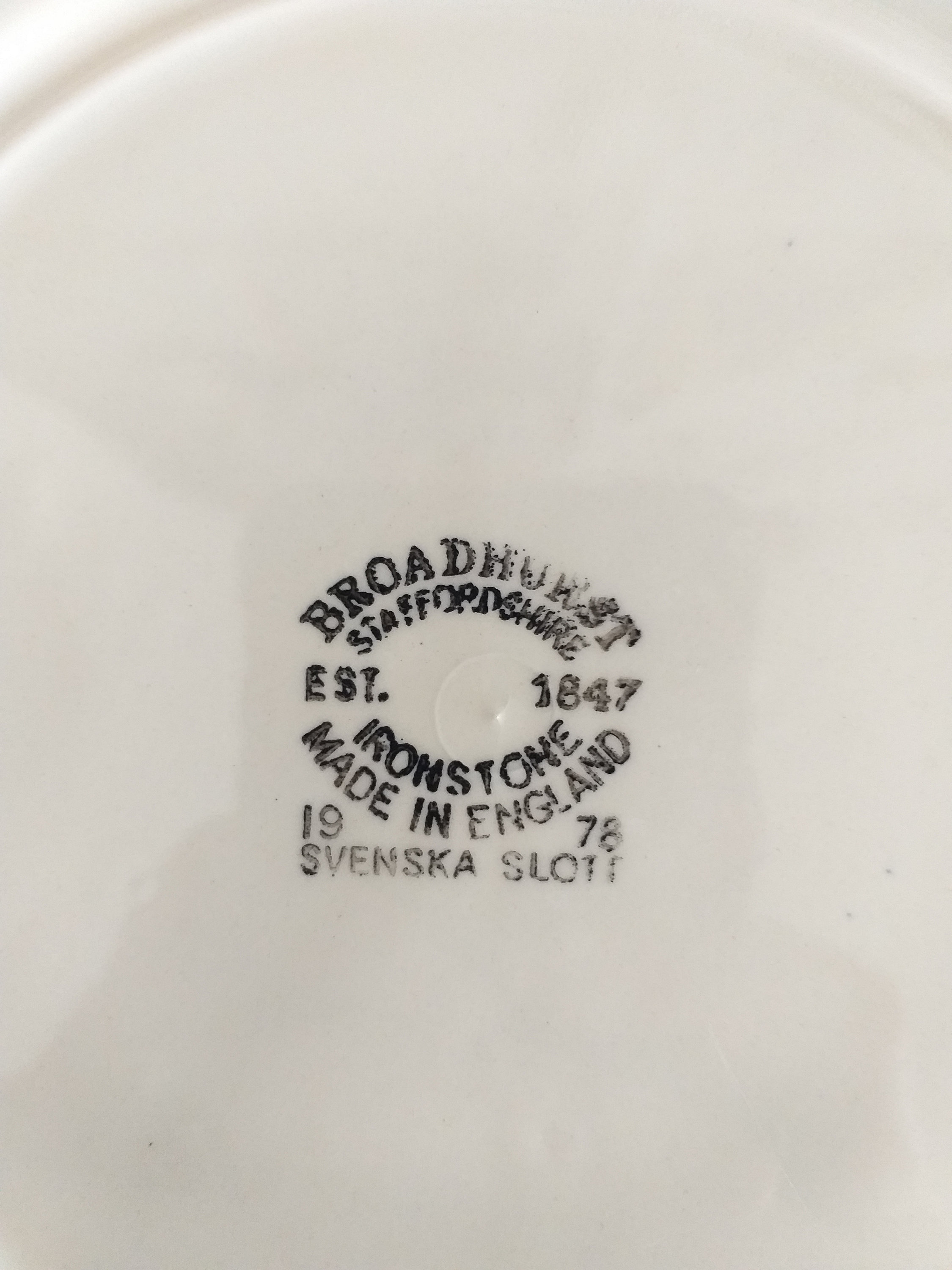 Vintage BROADHURST STAFFORDSHIRE Ironstone Porcelain Plate, England ...