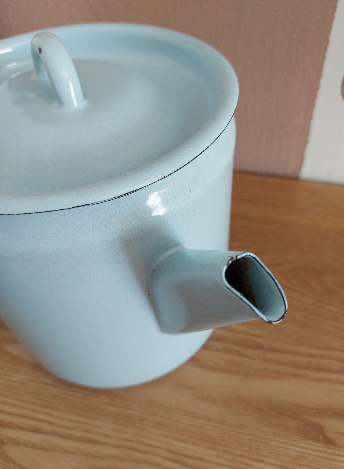 Vintage Blue Enamel Teapot Retro Enamel Metal Teapot - Etsy