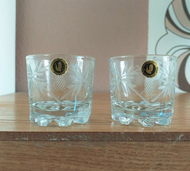 Vintage CRYSTAL GOOSE Glass Factory Crystal Schnapps Glasses - Etsy