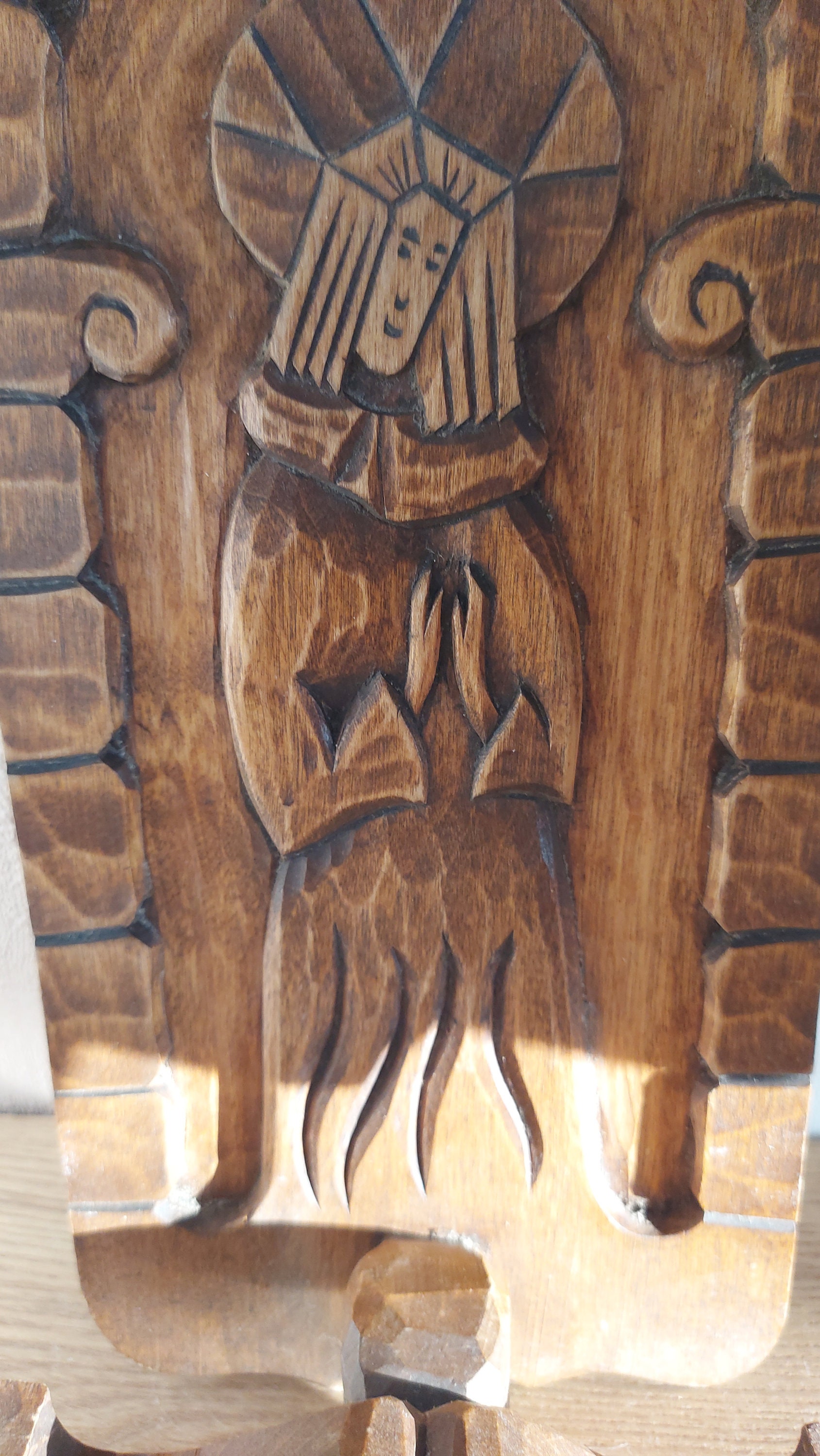 Vintage Scandinavian Wooden Wall Candle Holder, Wooden Hand Carved ...