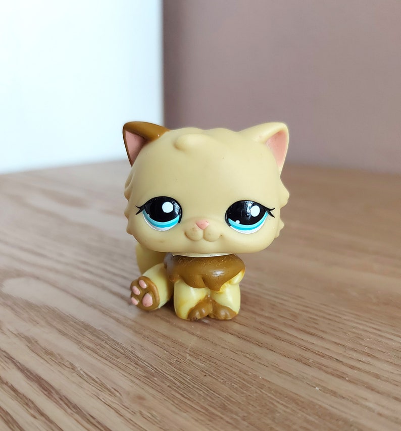 Vintage Authentic Littlest Pet Shop Tan Brown Cat Figurine 1673, Hasbro ...