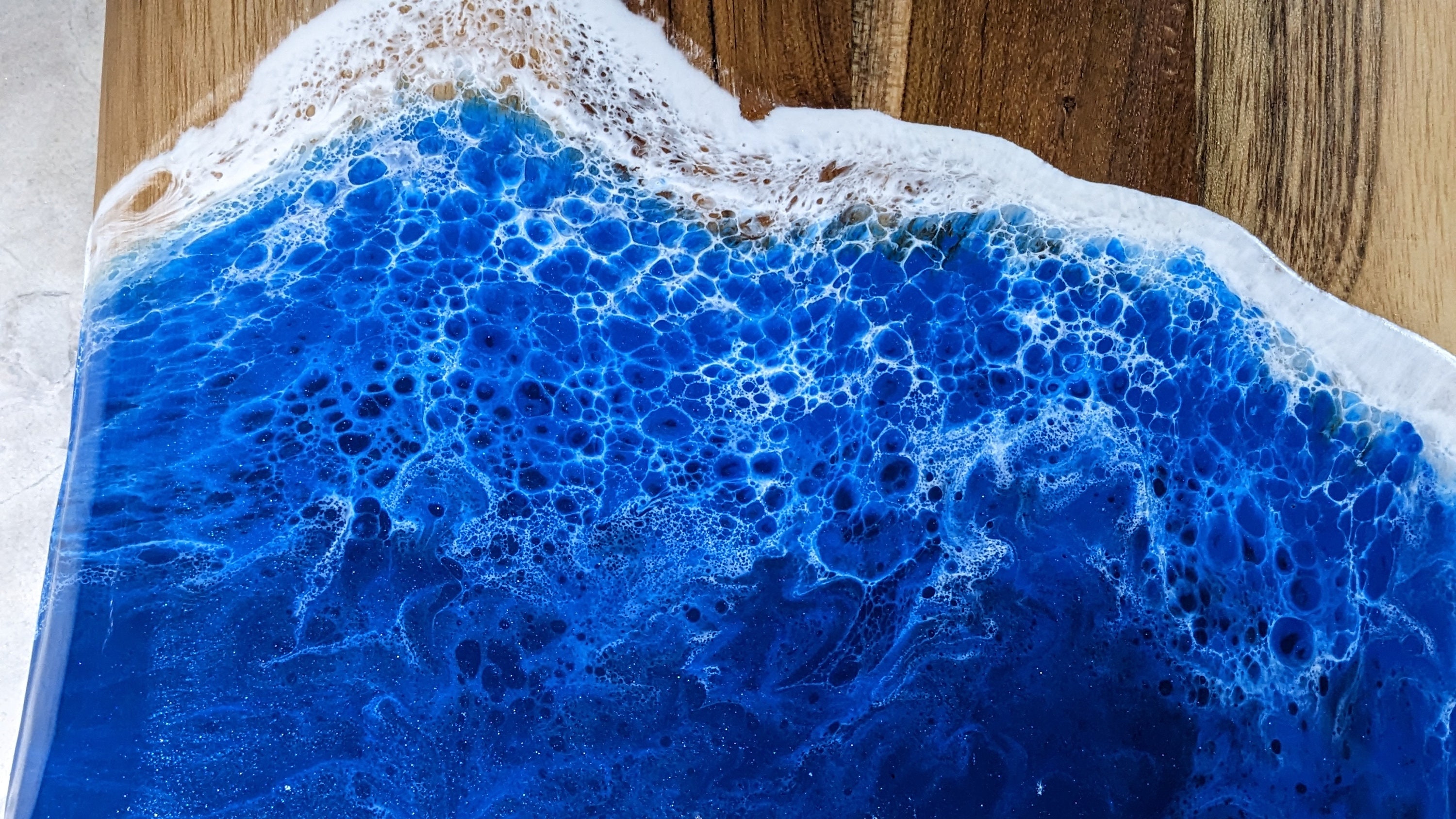 Live Edge Teak Ocean Wave Board - Etsy