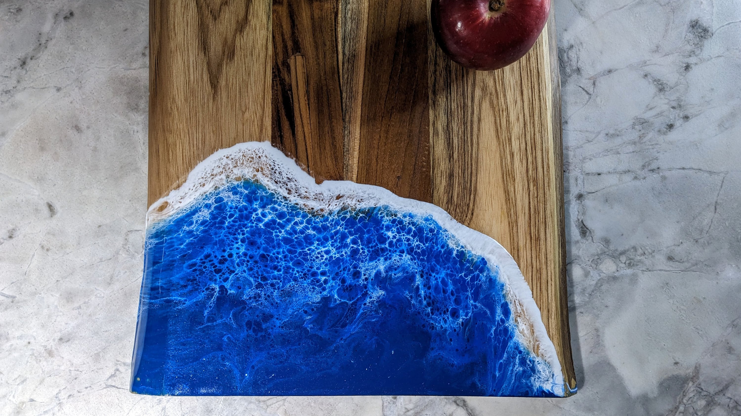 Live Edge Teak Ocean Wave Board - Etsy