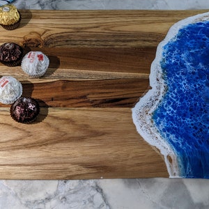 Live Edge Teak Ocean Wave Board - Etsy