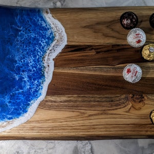 Live Edge Teak Ocean Wave Board - Etsy