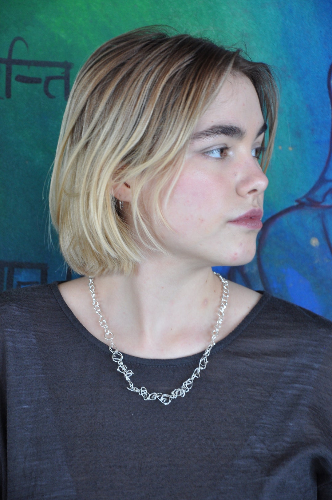 Extravagant Necklace in 925 Silver, Curled Silver Cuffs With ...