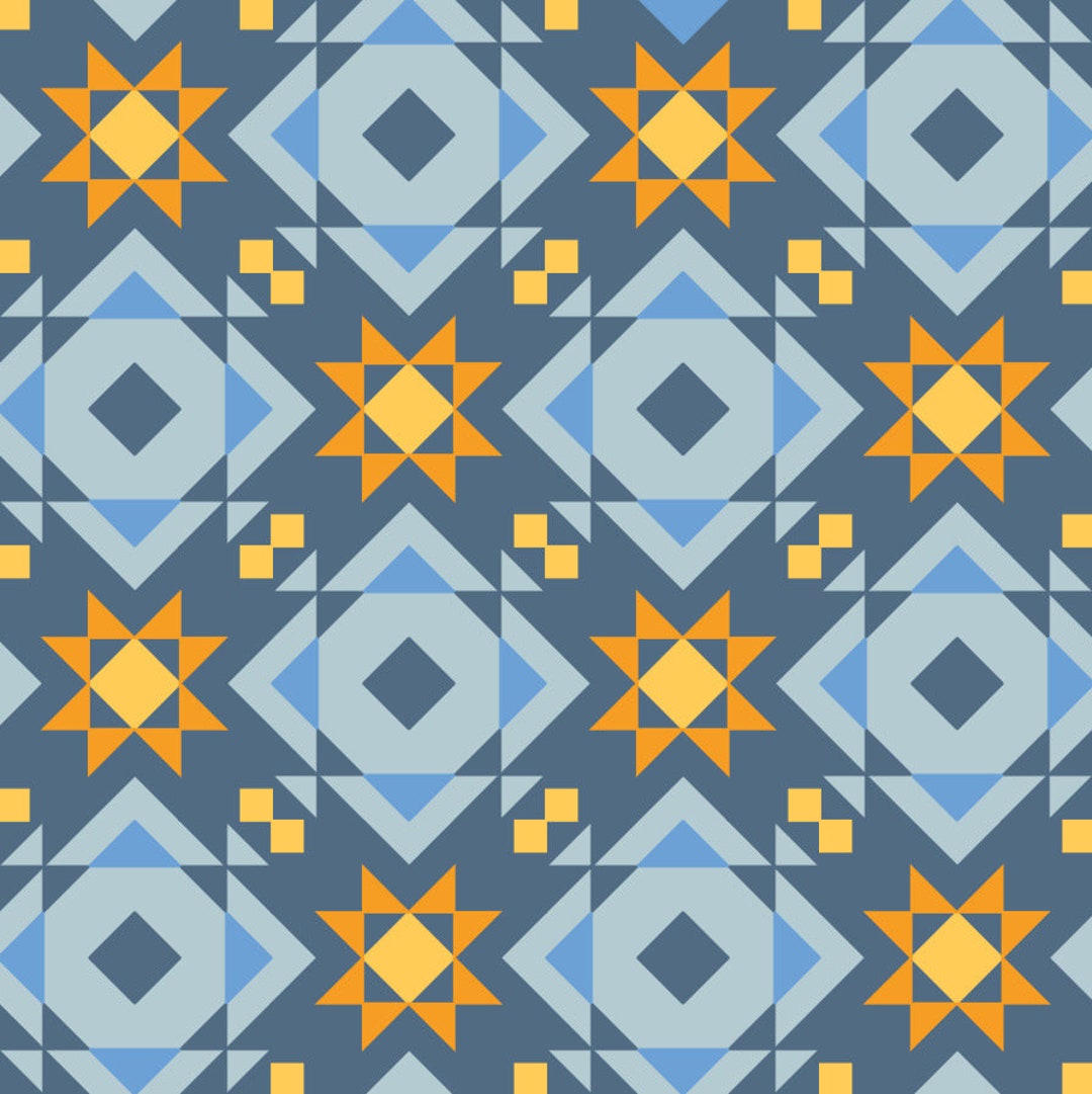 Interlaced Stars Quilt Kit Throw Size 60 X 75 by Alexandra Bordallo - Etsy