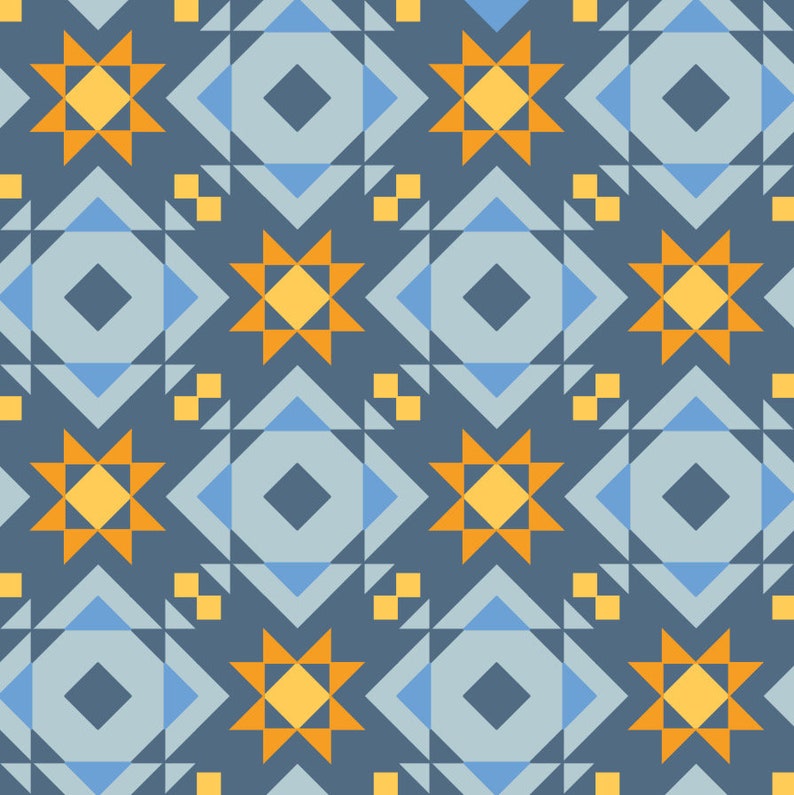 Interlaced Stars Quilt Kit Throw Size 60 X 75 by Alexandra Bordallo - Etsy