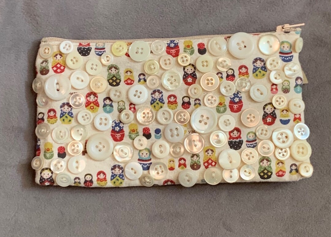 Matryoshka Fabric Button Wristlet Clutch: Unique Hand Strap Purse - Etsy