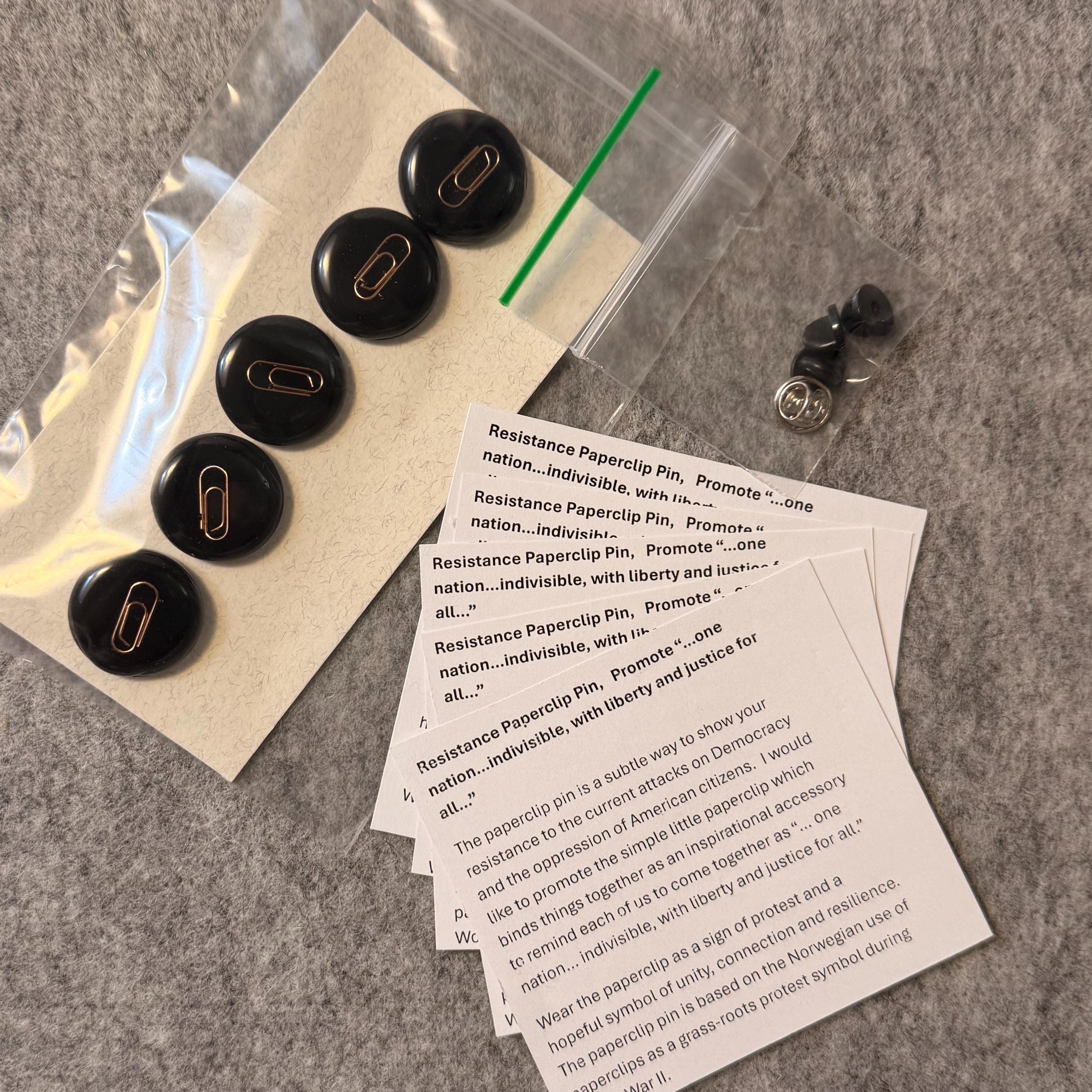Resistance Paperclip Pin, Promote “…one Nation…indivisible, With ...