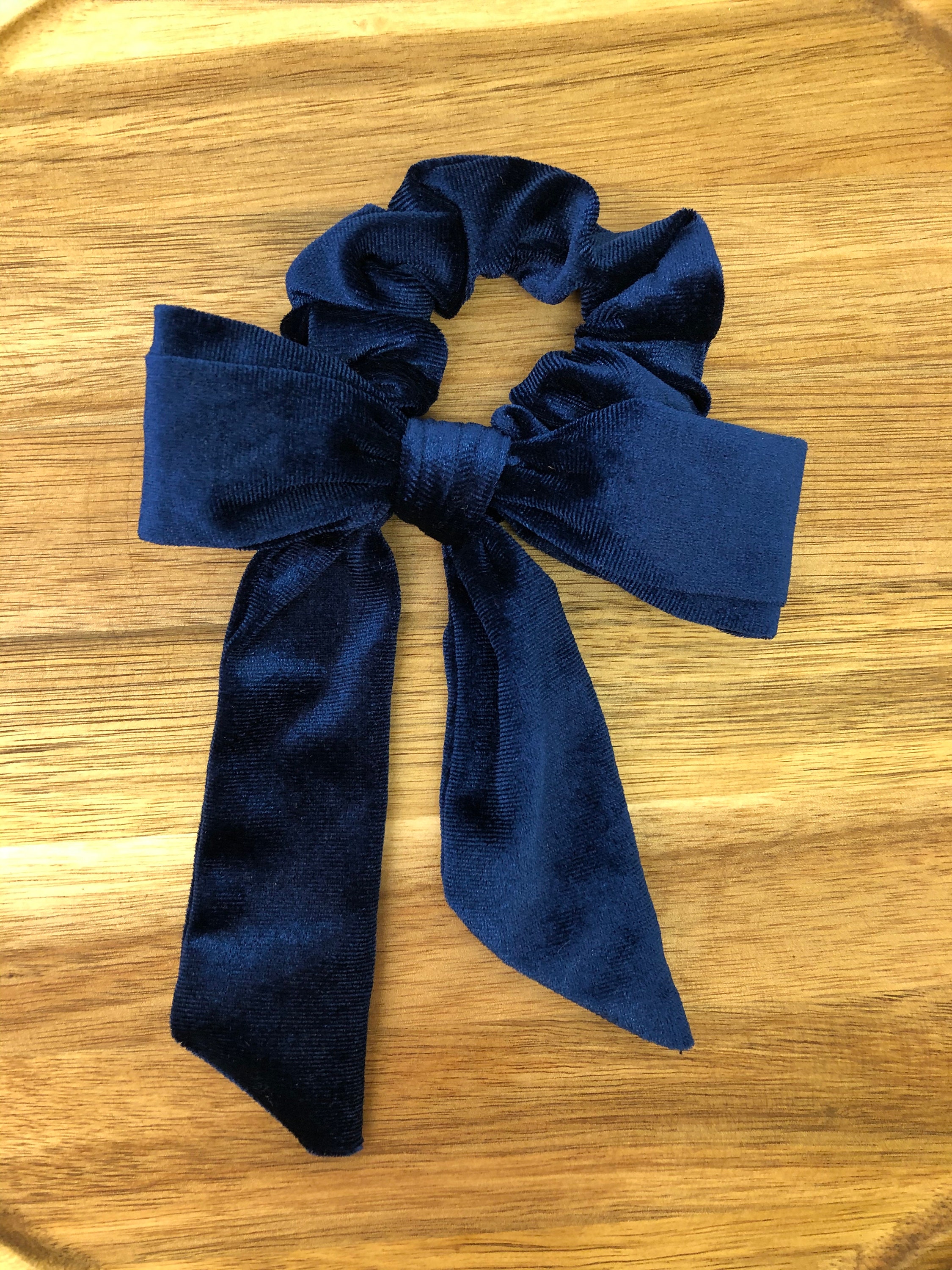 Classic Burgundy Red Velvet Scrunchie Scrunchy Hair Bow Tie - Etsy