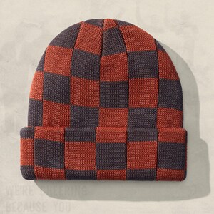 Checkerboard Slacker Beanie - Etsy