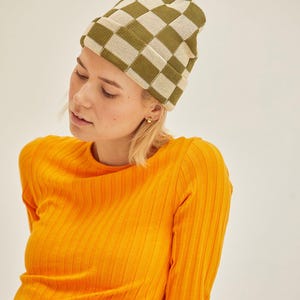 Checkerboard Slacker Beanie - Etsy