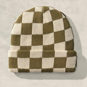 Checkerboard Slacker Beanie - Etsy
