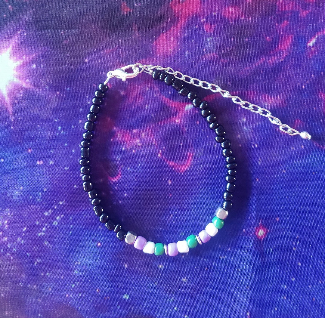 Black or Clear Genderqueer Pride Bracelet - Etsy