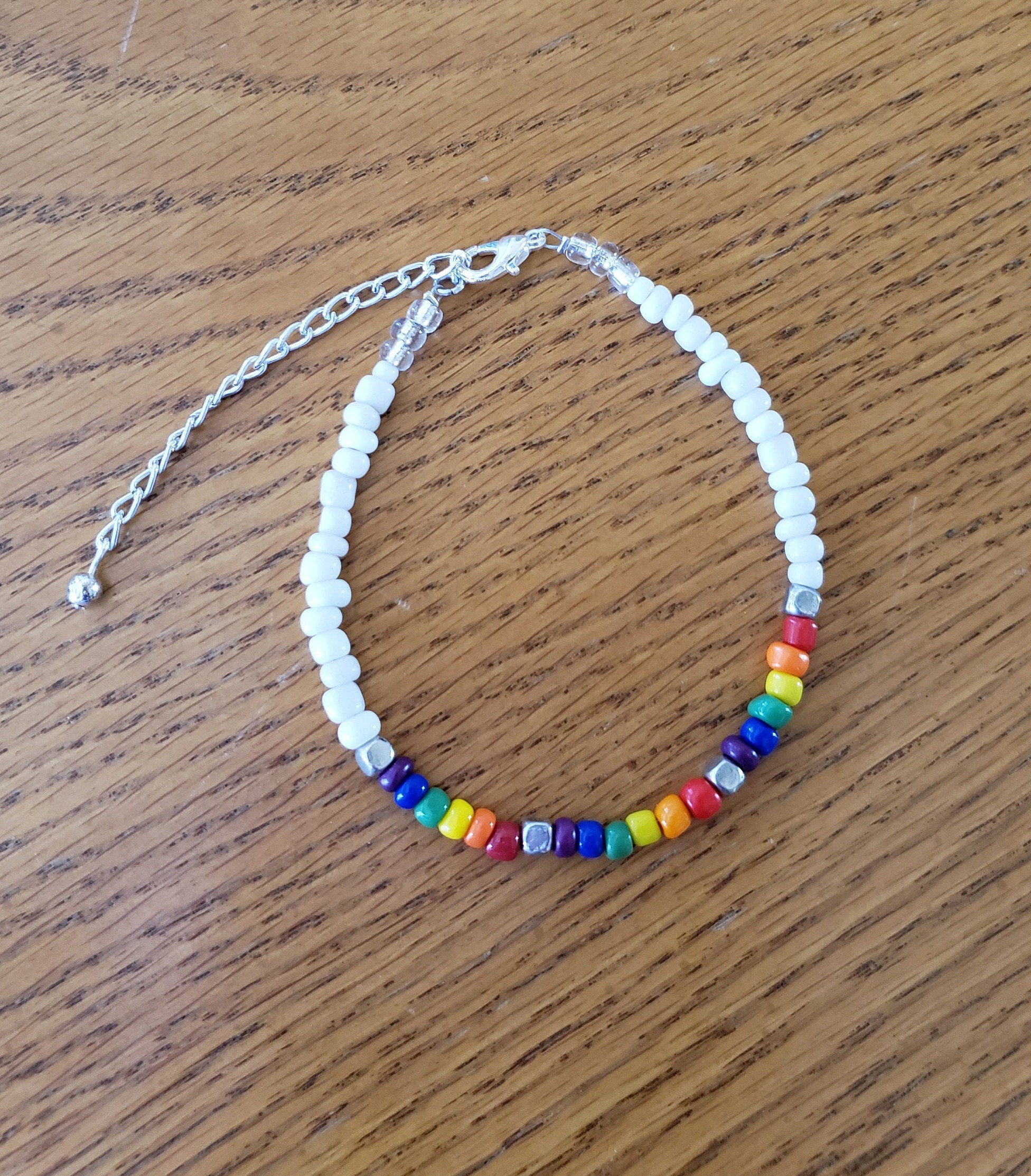 Black or White Silver Cube LGBTQ Pride Bracelet - Etsy