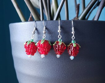 Raspberry Earrings | Etsy