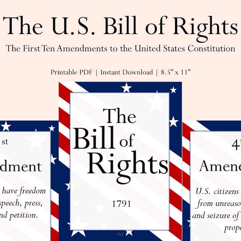 Bill of Rights Poster - Etsy