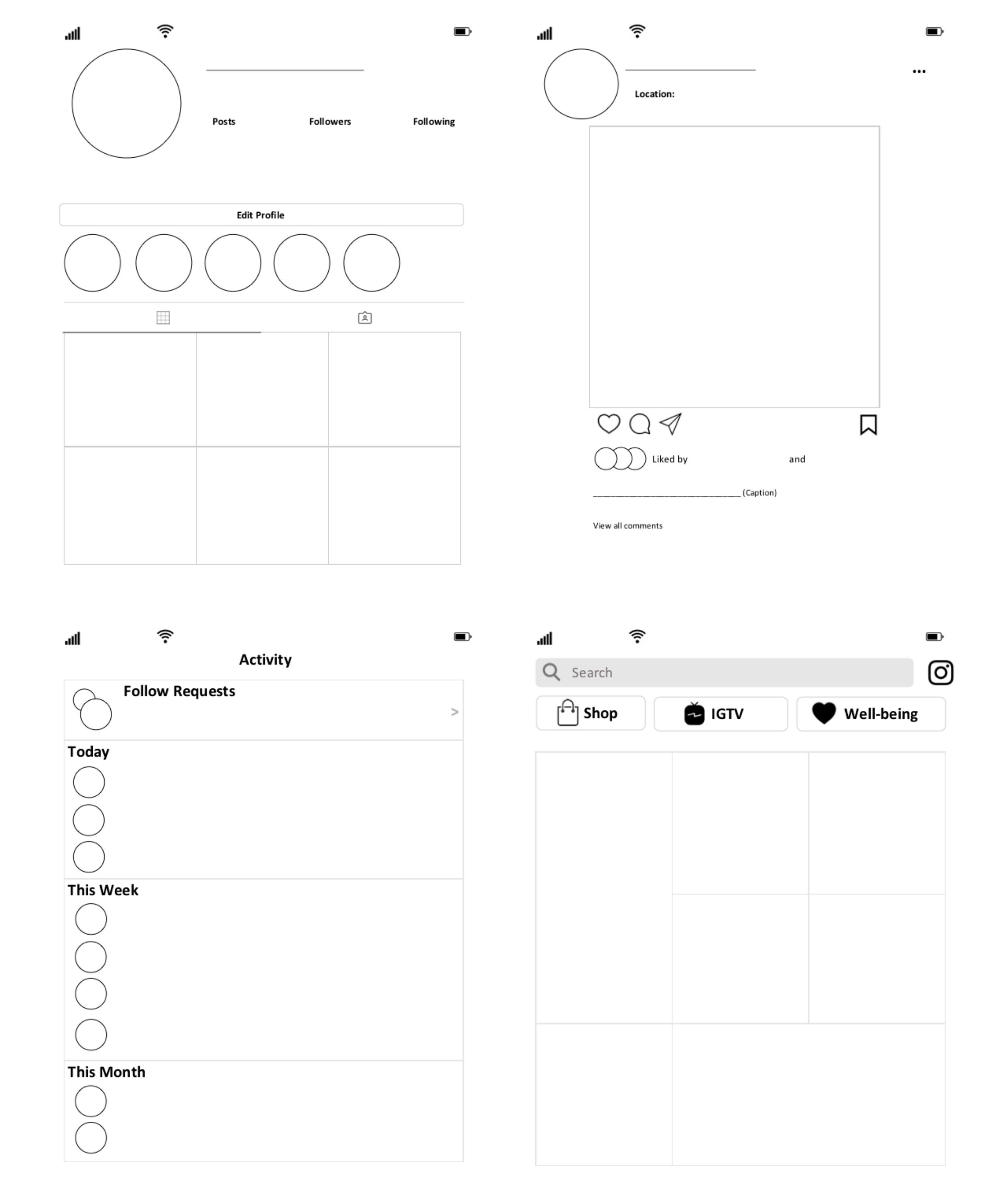 Blank Instagram Profile Template