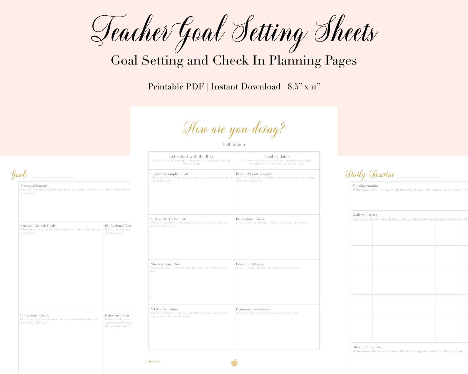 Teacher Goal Setting Sheets - Etsy