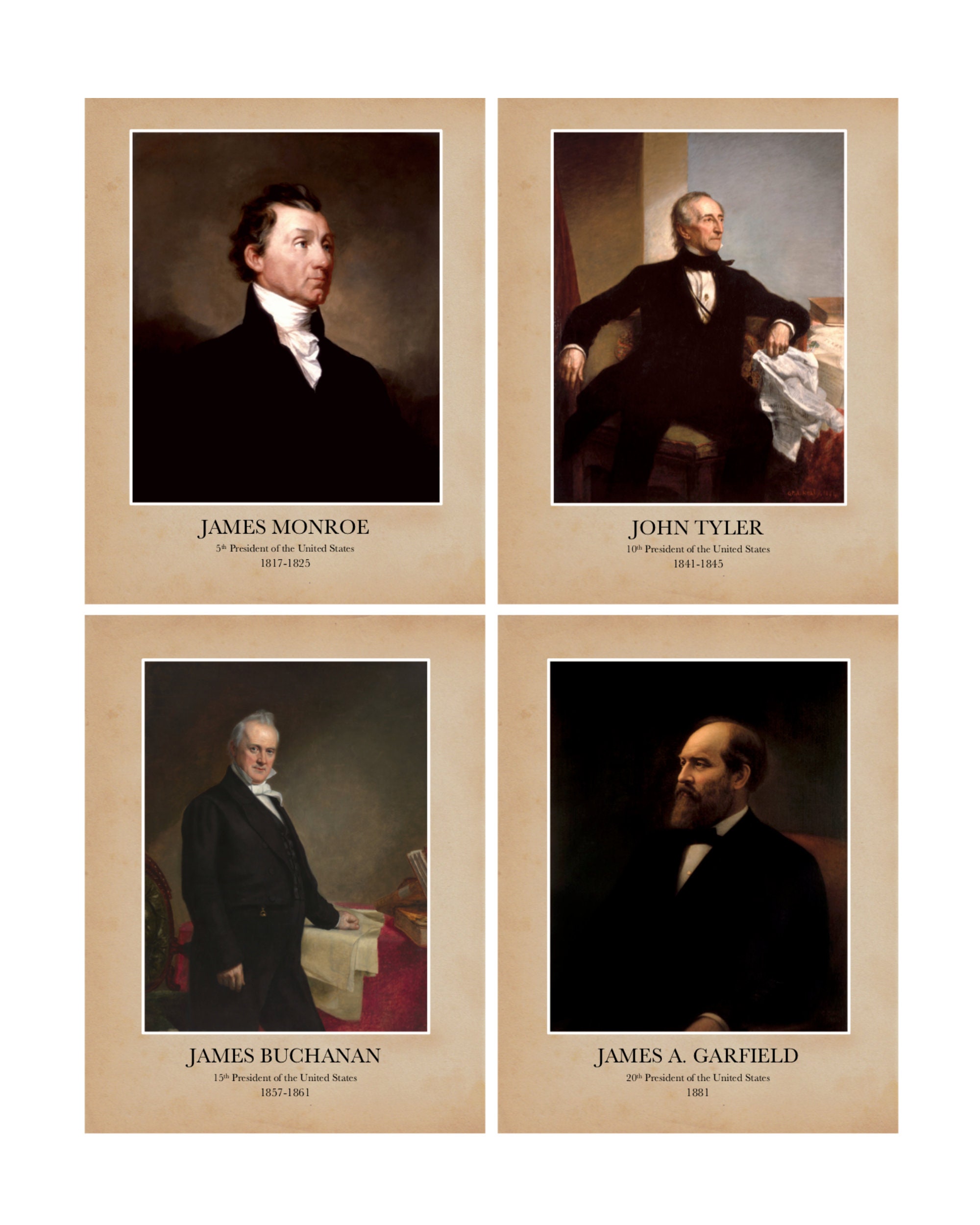 U.S. Presidents Portrait Posters 2021 Updated | Etsy