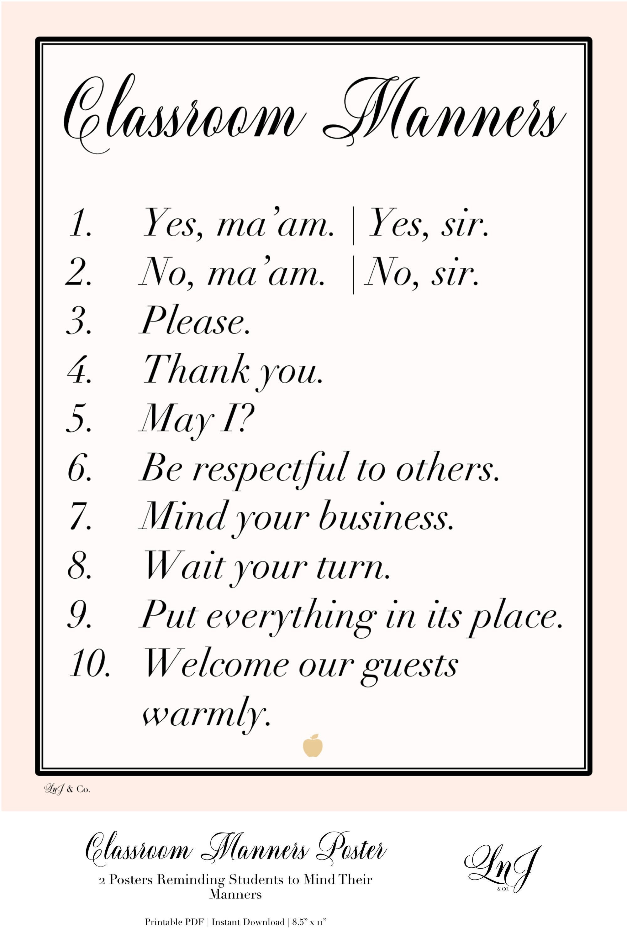 Mind Your Manners Poster