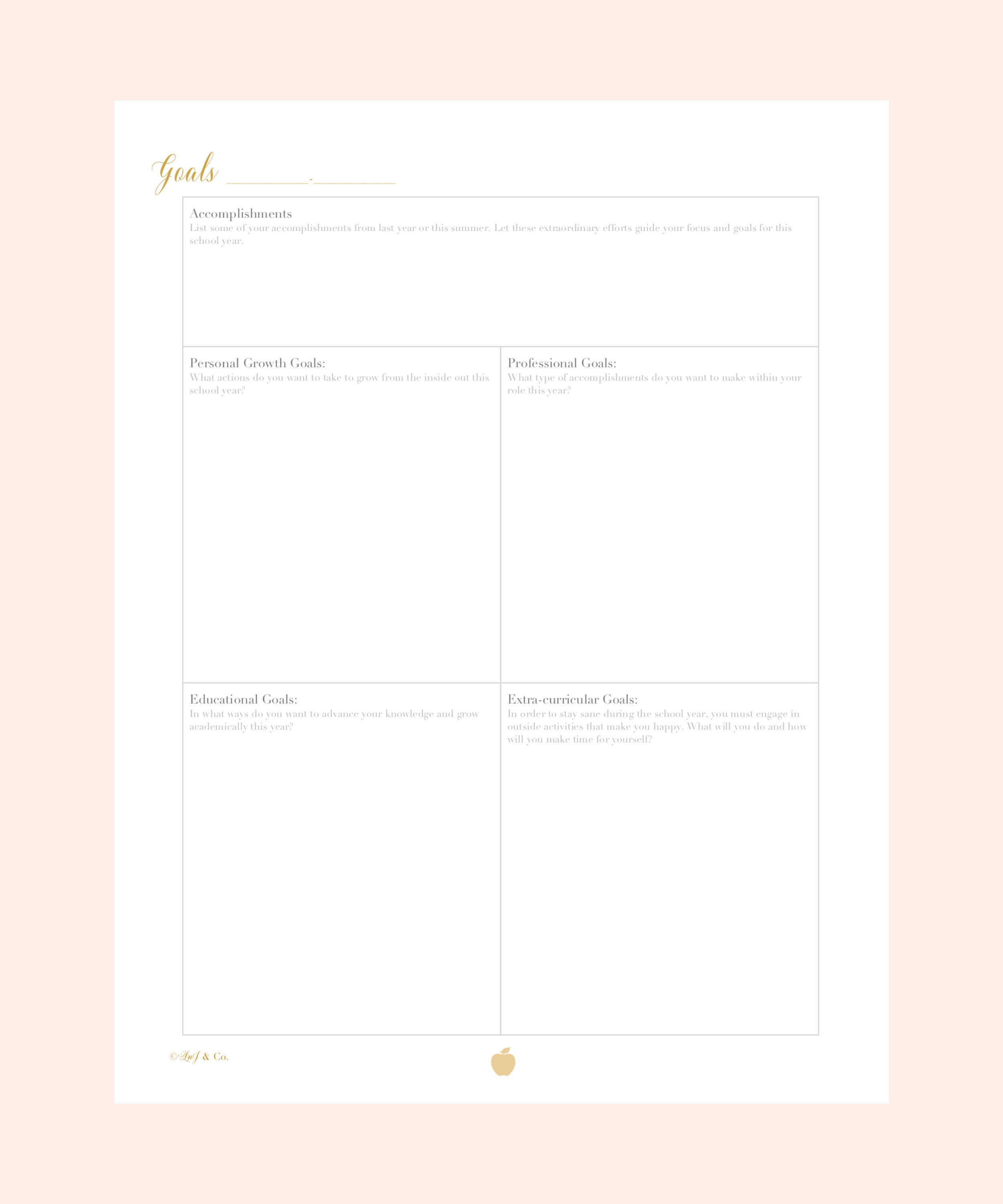 Teacher Goal Setting Sheets - Etsy