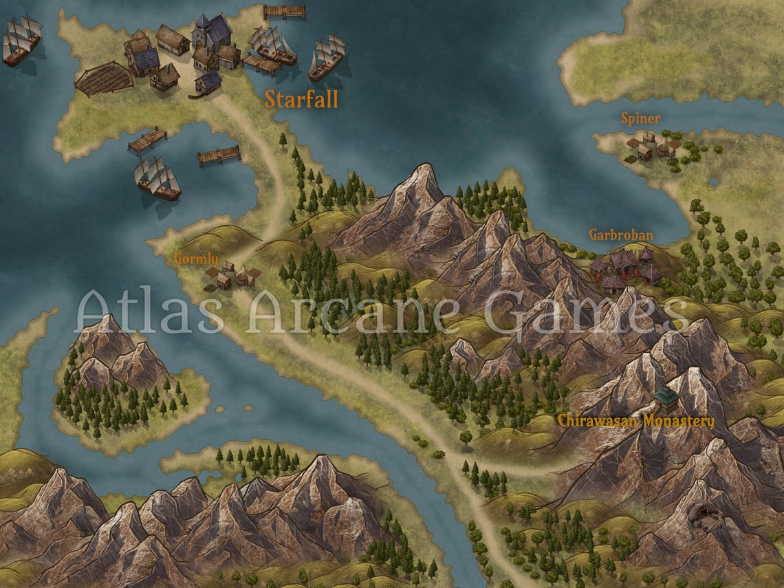 CUSTOM MAP RPG Individual Map. Fantasy Role Playing Game, Instant ...