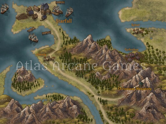 CUSTOM MAP RPG Individual Map. Fantasy Role Playing Game | Etsy