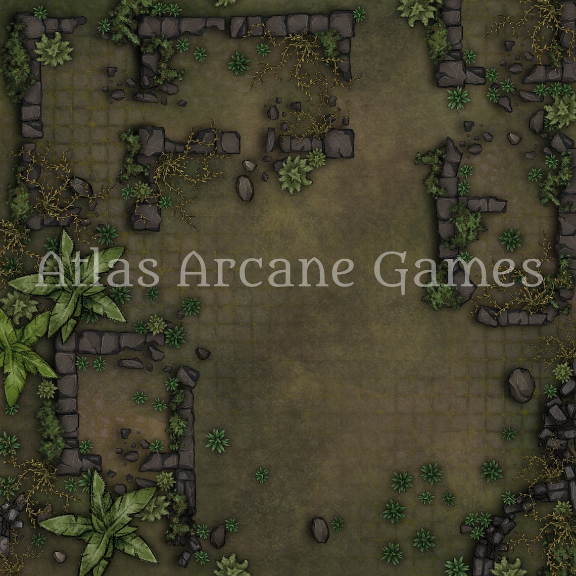 RPG Battle Map Jungle Ruin. Fantasy Role Playing Game, Instant Download ...