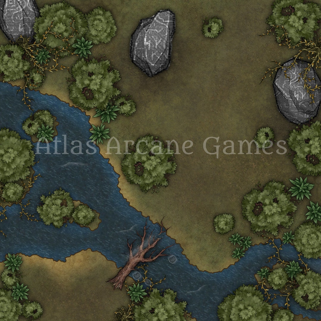 RPG Battle Map Forest Rune Stones. Fantasy Role Playing Game, Instant ...