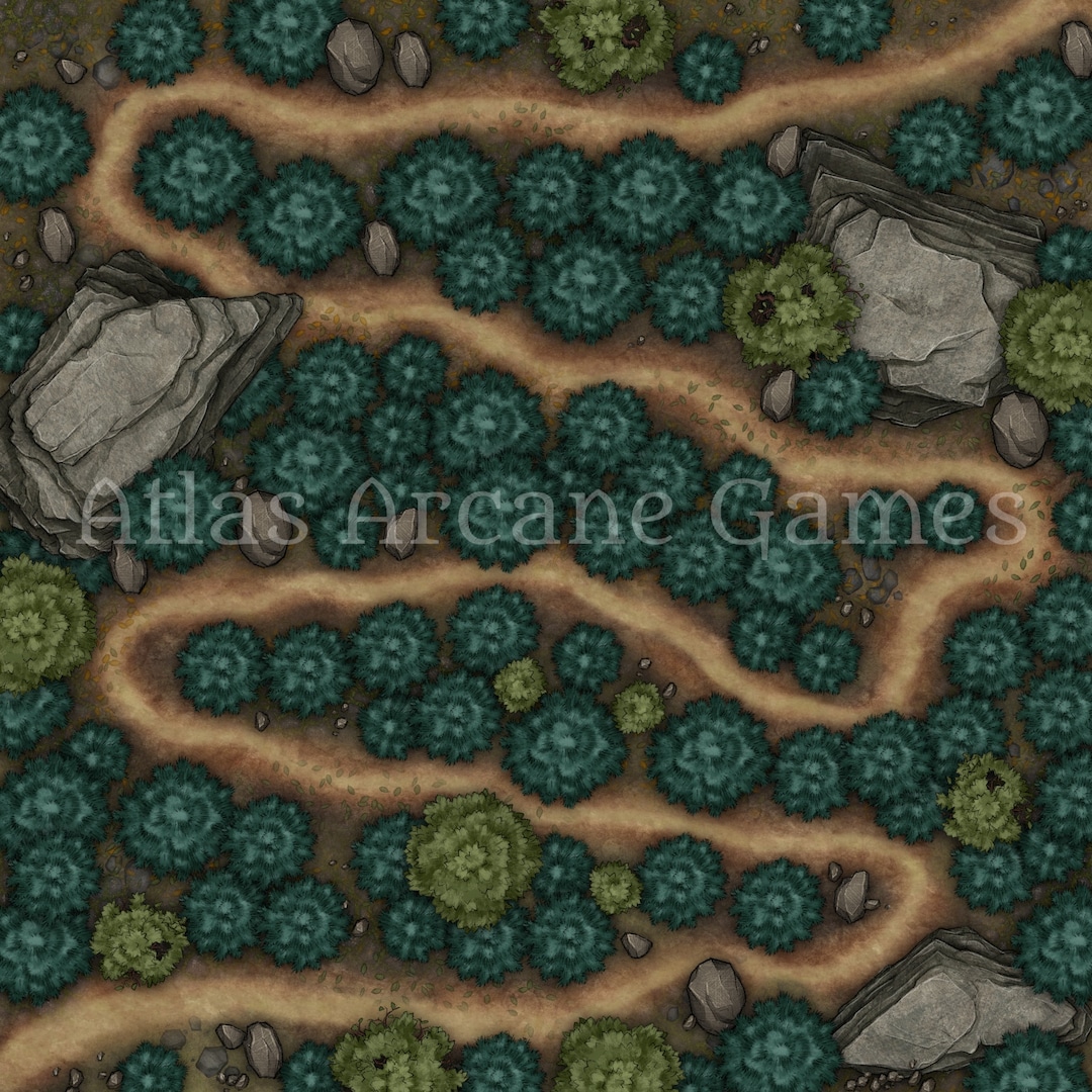 RPG Battle Map Mountain Trail Switchbacks. Fantasy Role Playing Game ...