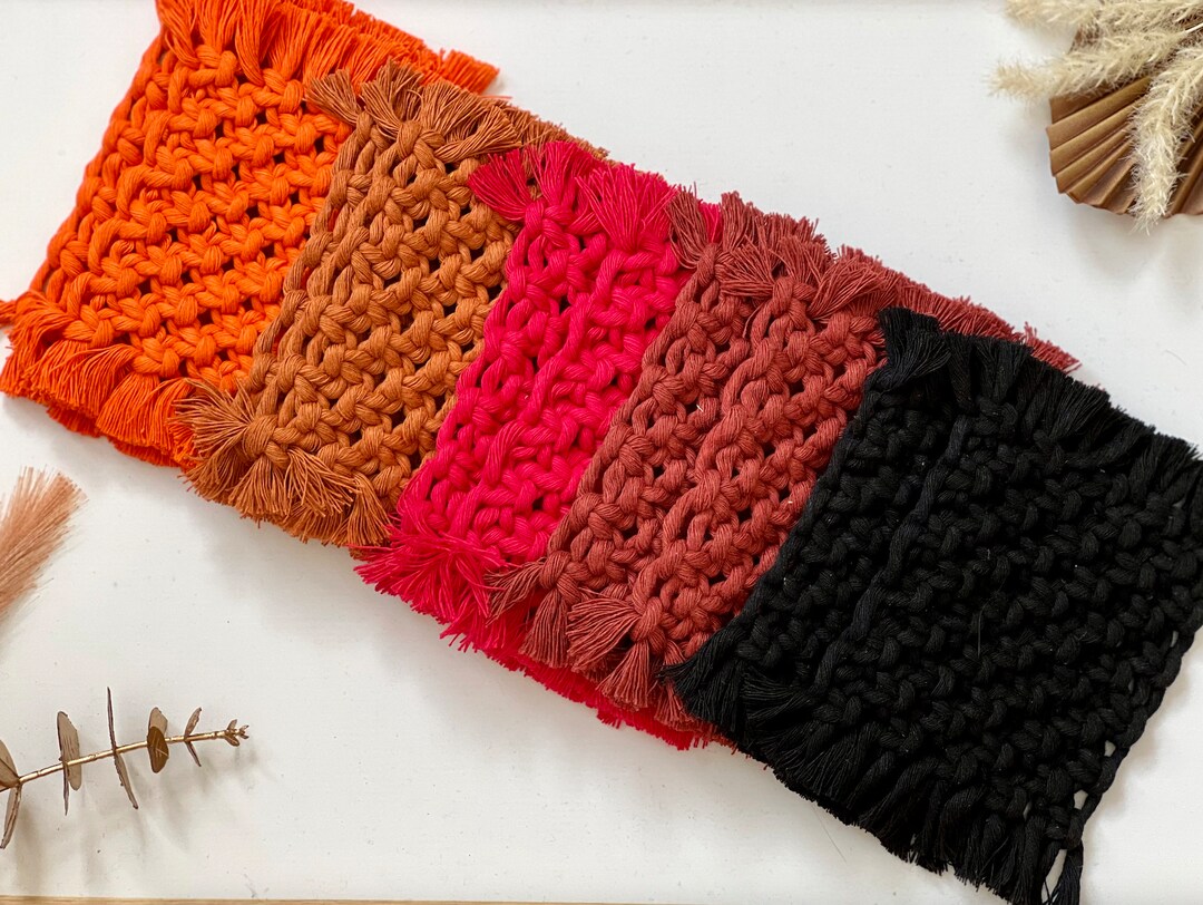Macrame Mug Rugs Fall Mug Rugs - Etsy