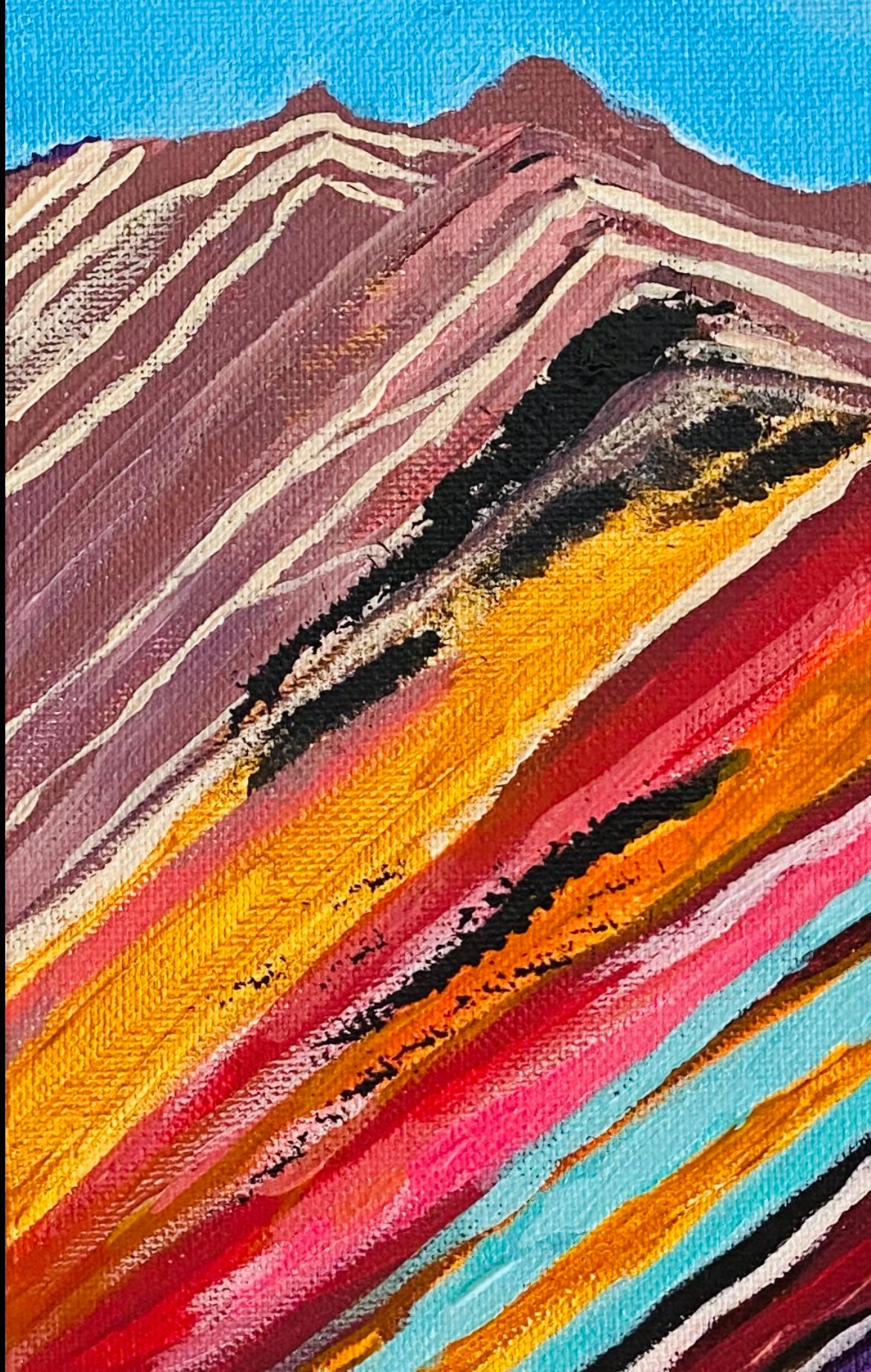 Rainbow Mountains Peru Colorful Mountains Painting Multicolor | Etsy