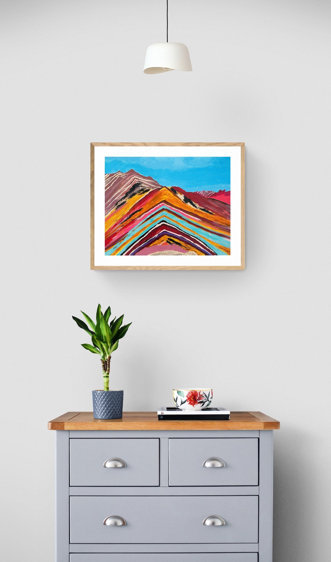Rainbow Mountains Peru Colorful Mountains Painting Multicolor | Etsy