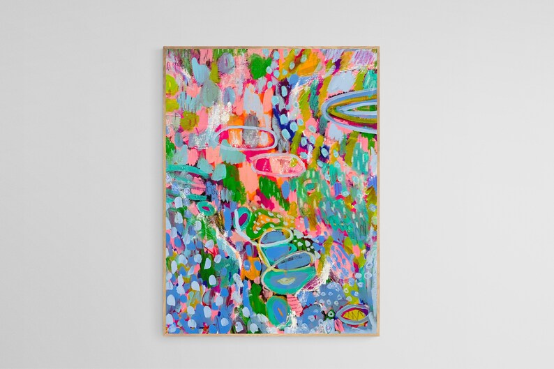 Original Painting, Abstract Modern Contemporary Mix Media Art Cool Wall ...