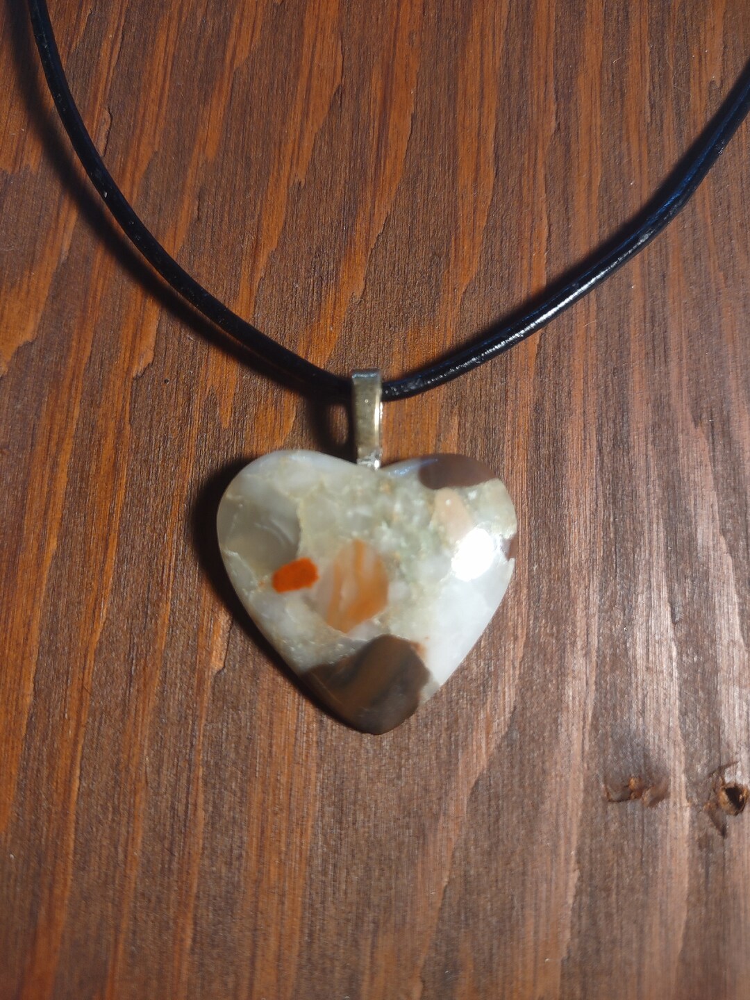 Michigan Pudding Stone Heart Shaped Pendant From Lake Huron. Beautiful ...