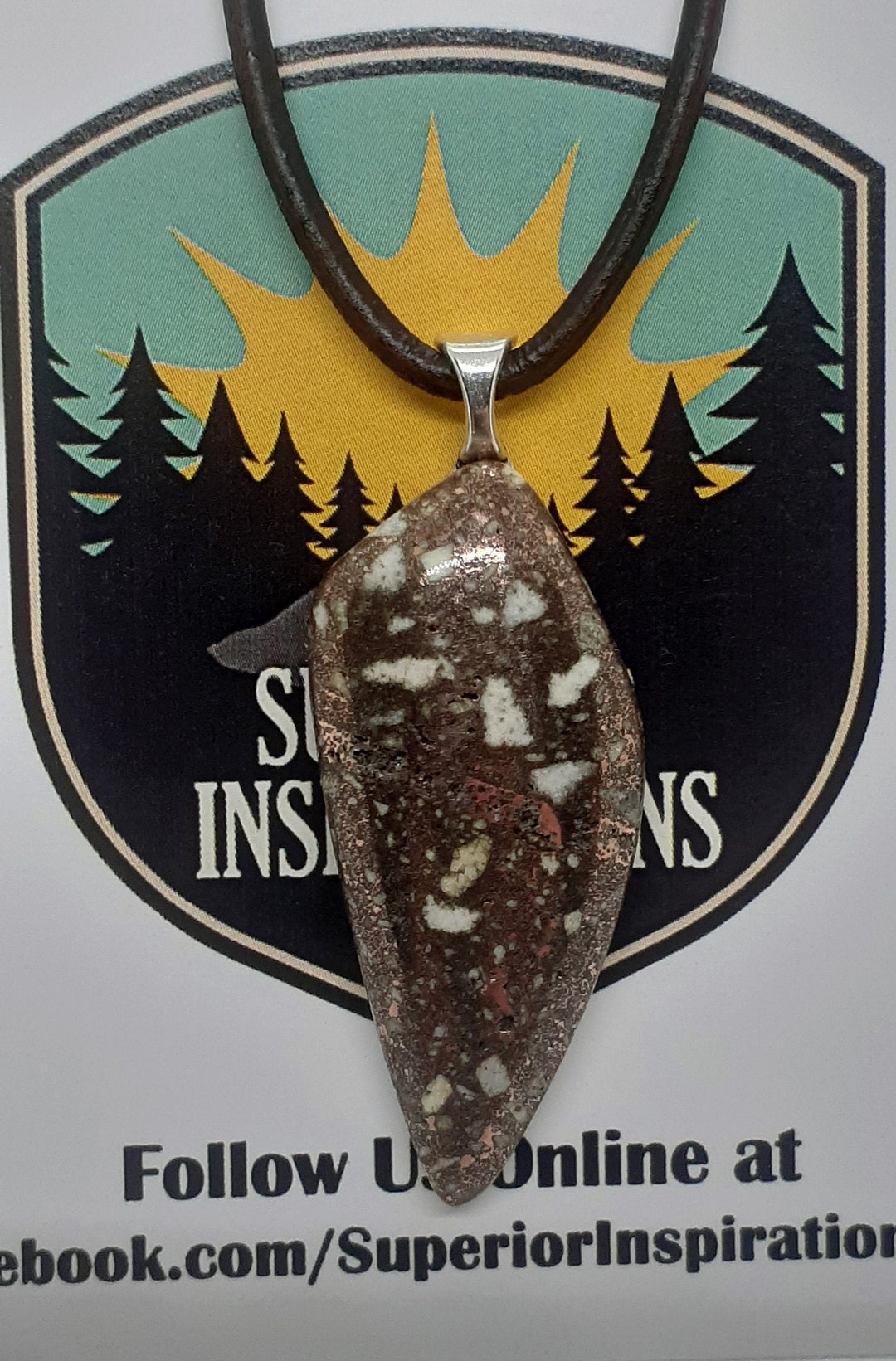 Rare and Gorgeous Copper Firebrick Freeform Shaped Pendant From Upper ...