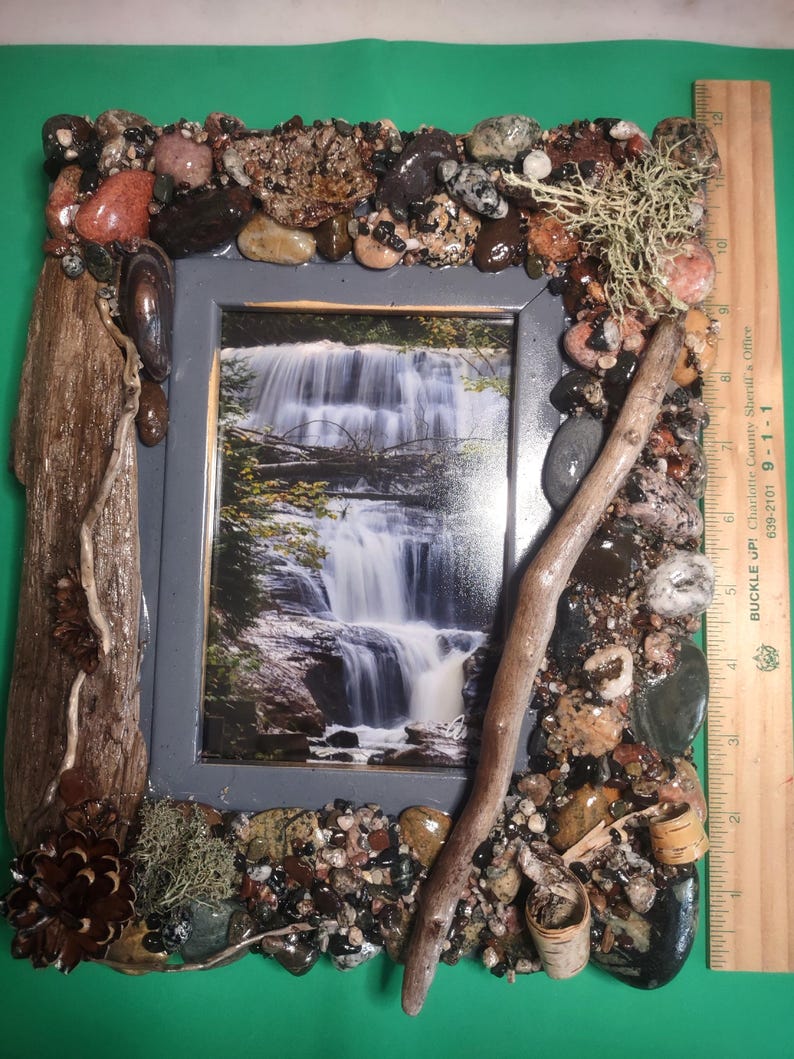 NEW ITEM! Beautiful Photo Frame With Lake Superior Beach Stones ...
