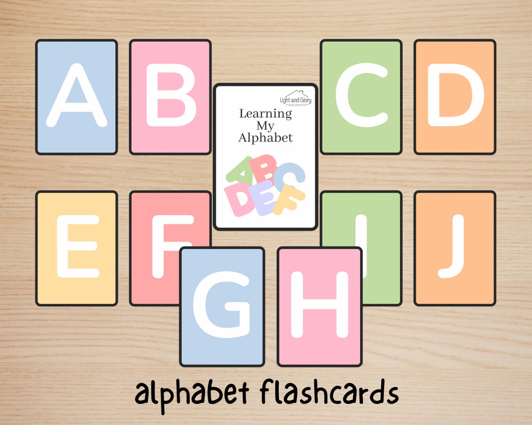 Printable Alphabet Flashcards Learning Alphabet Practice for - Etsy