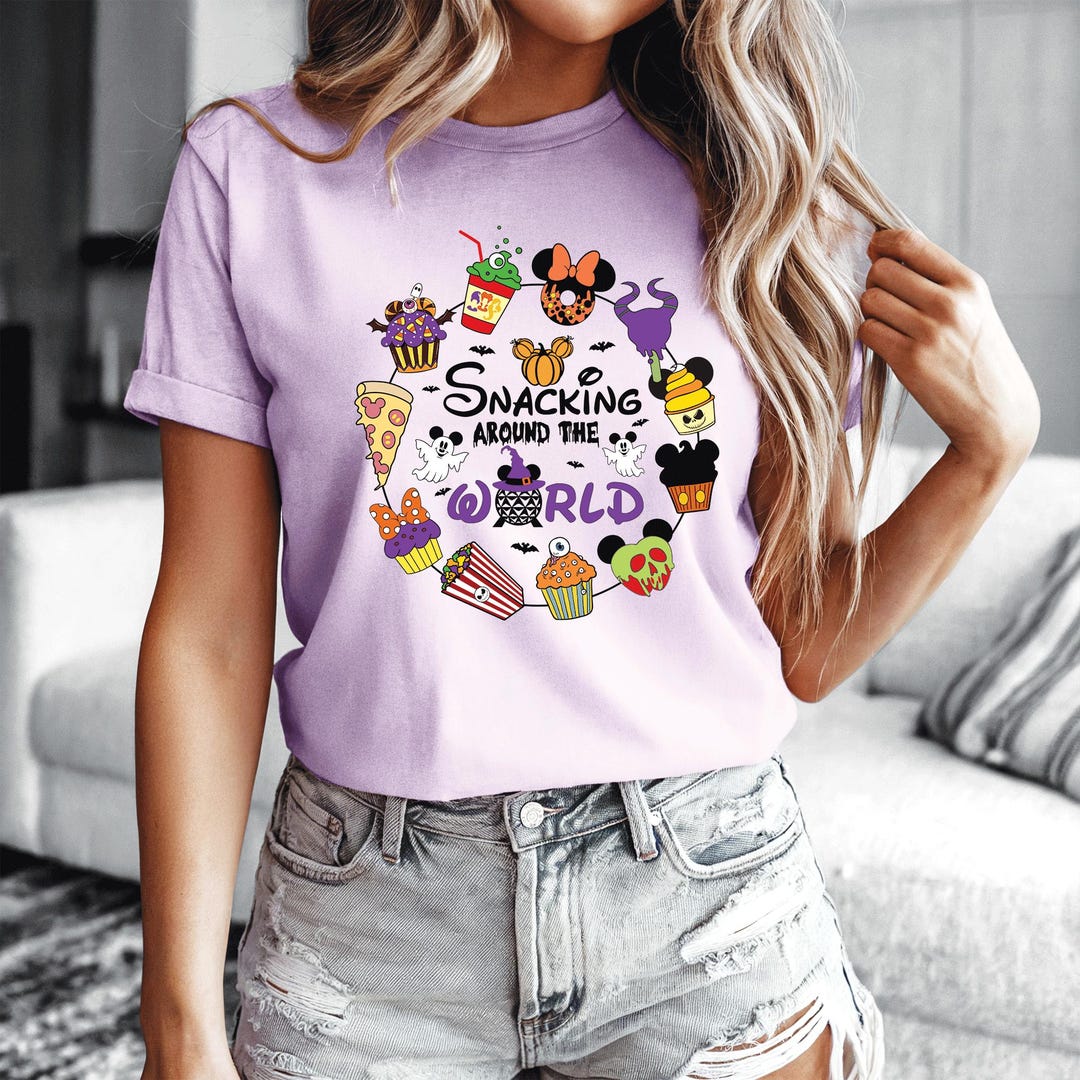 Halloween Disney Epcot Shirt, Snacking Around the World Tee - Etsy
