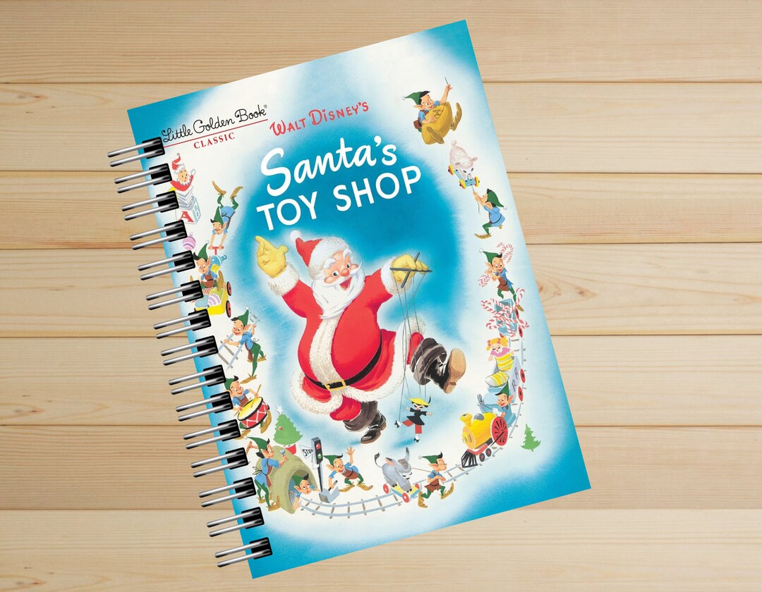 Santa's Toy Shop Little Golden Book Recycled Journal Notebook ...