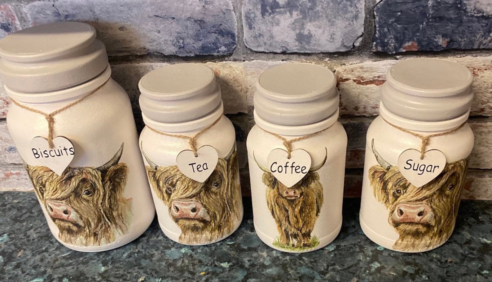 Handmade Tea Coffee Sugar Sets Canisters New Home Gift - Etsy UK