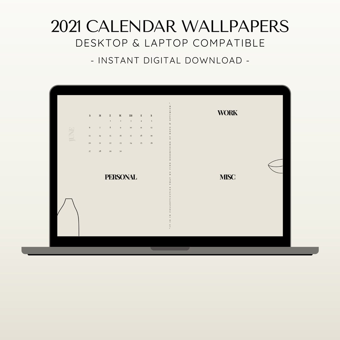 2021 Desktop Calendar Wallpapers, Monthly Calendar, Screensavers ...