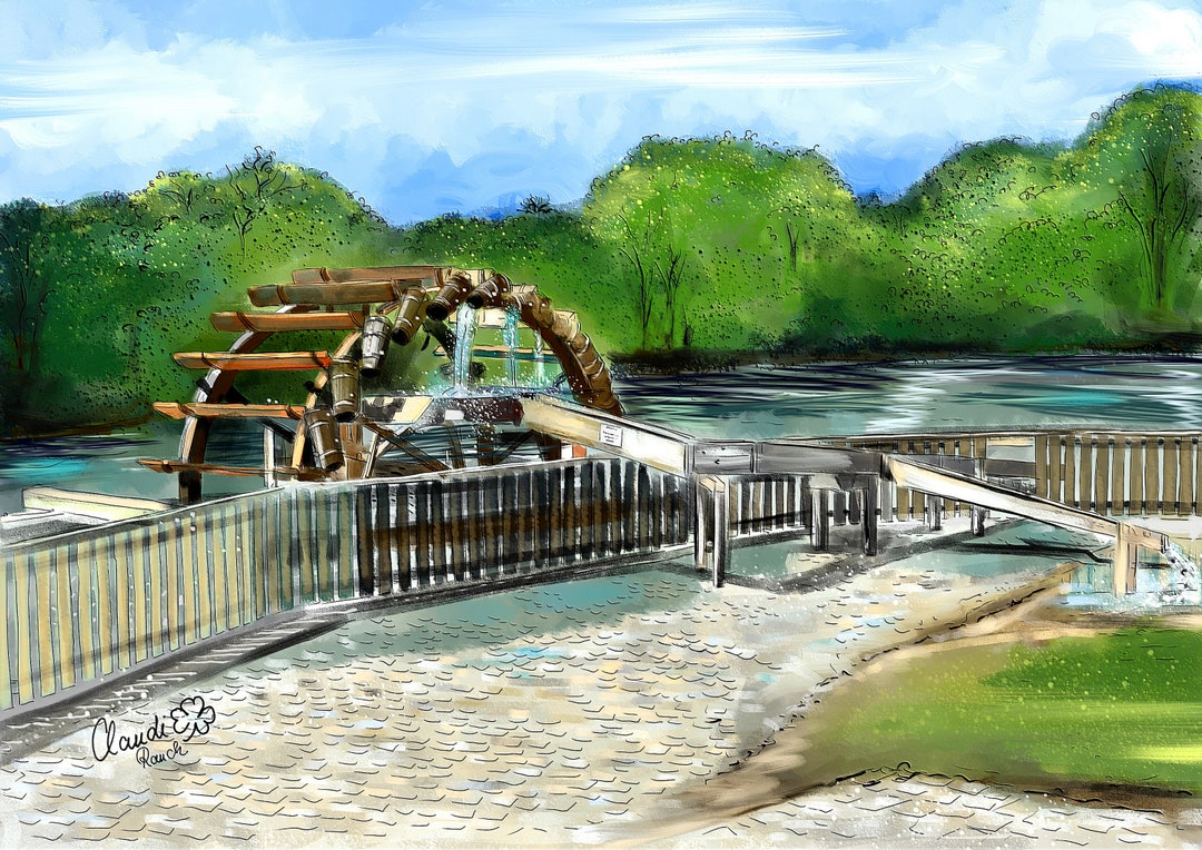 Canvas Picture: Waterwheel in Stadeln - Etsy