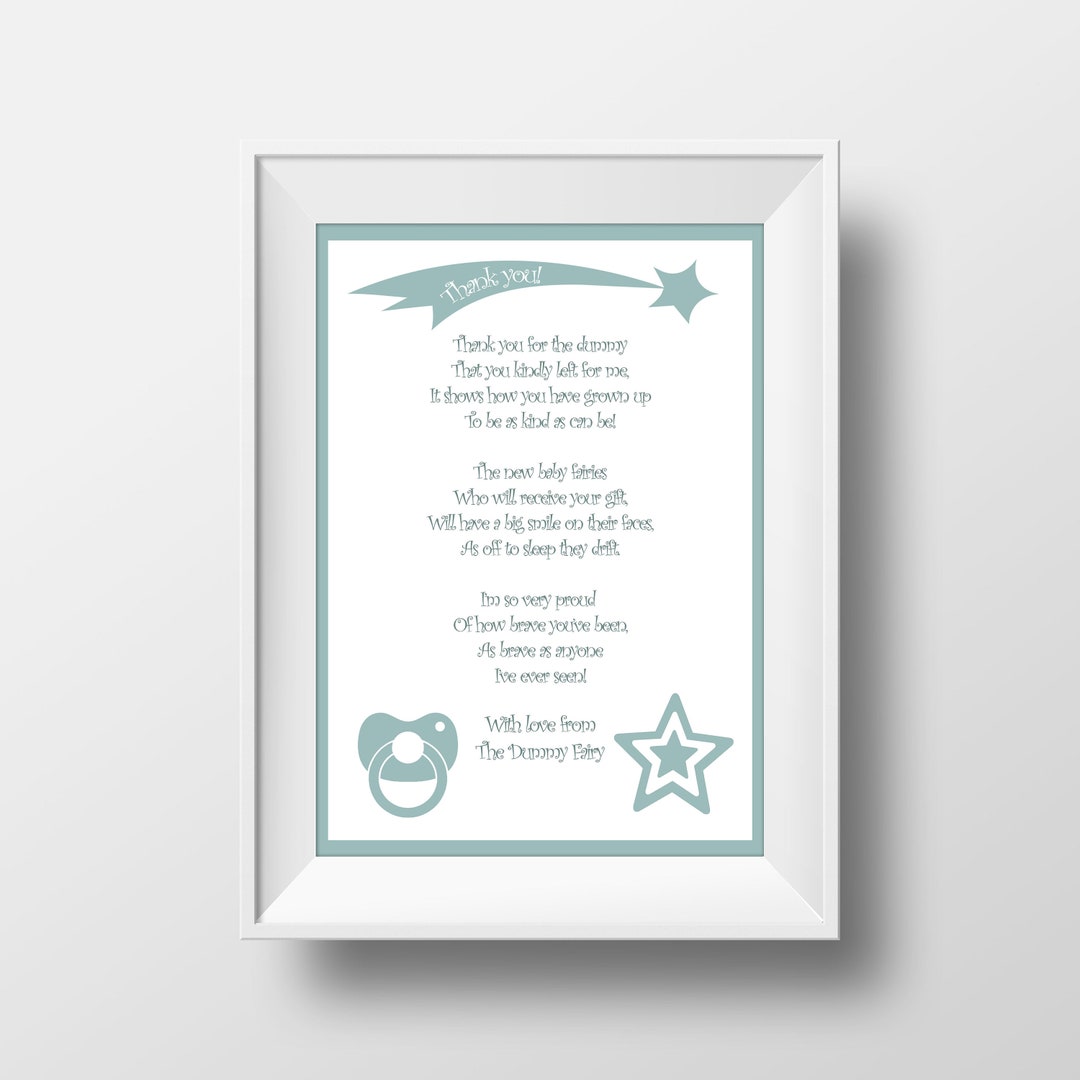Downloadable Letter From the Dummy Fairy, Instant Download Paci Fairy ...